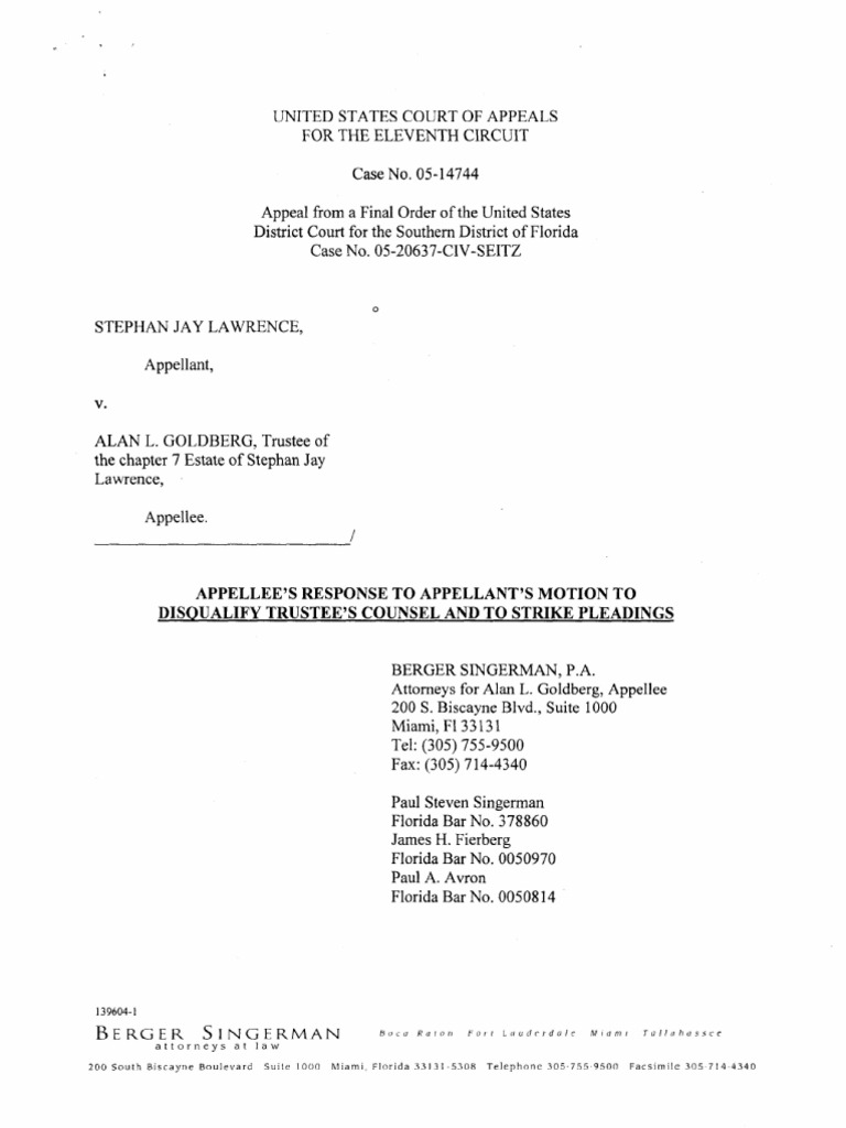 Confession by Paul S. Singerman That Bear Stearns Illegally Obtained ...
