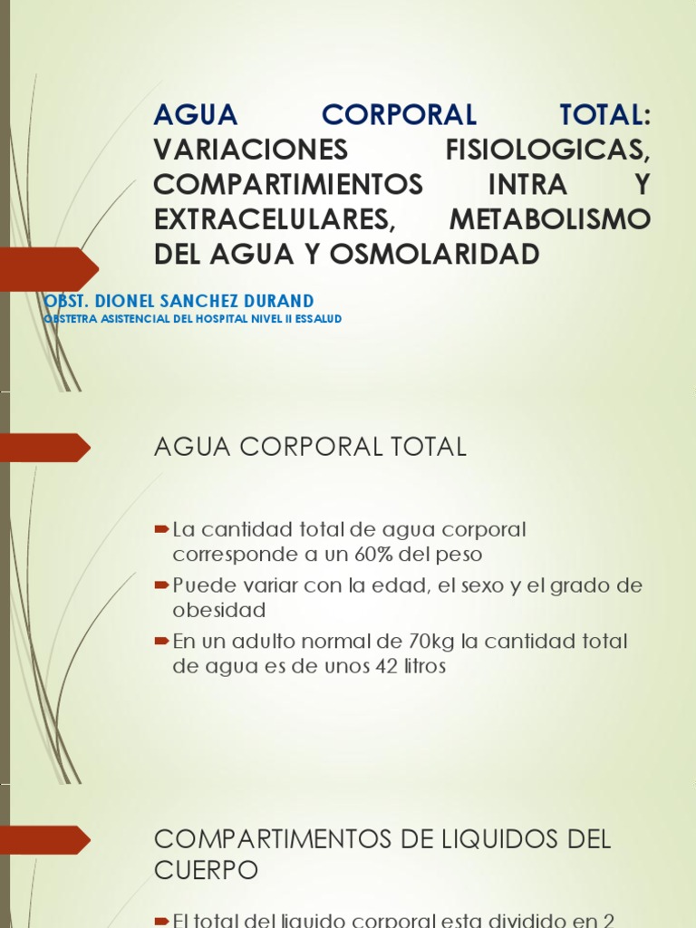Agua Corporal Total | PDF | Sangre | Sodio