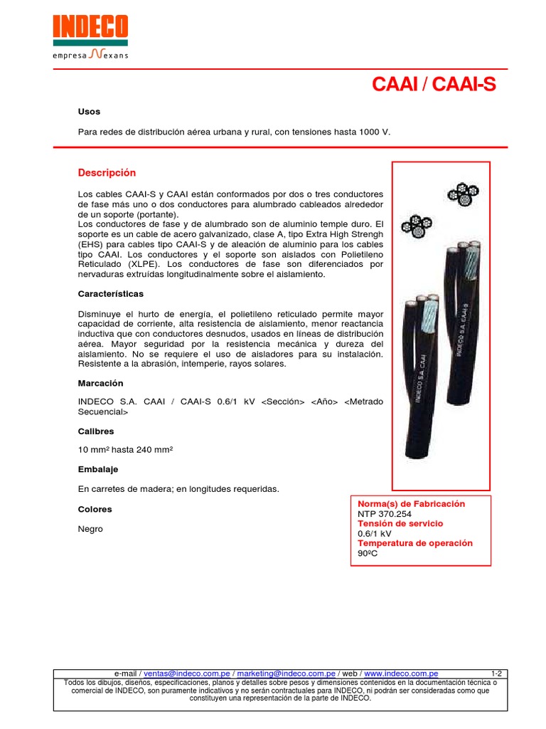 Cables CAAI-S para Distribución Aérea | PDF