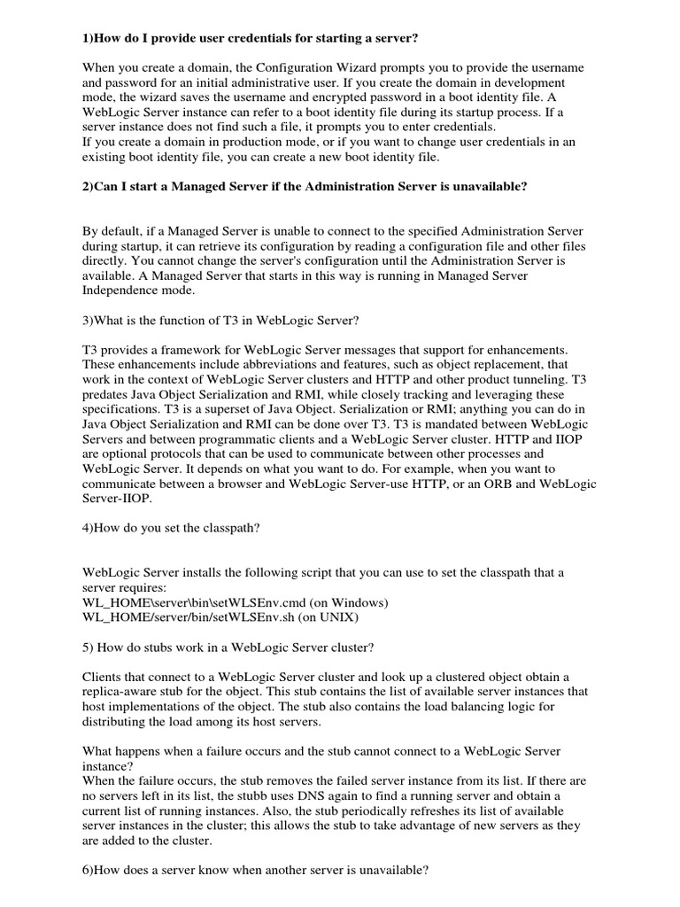 Soa Admin Faq'S - With Ans | PDF | Enterprise Java Beans | Web Server