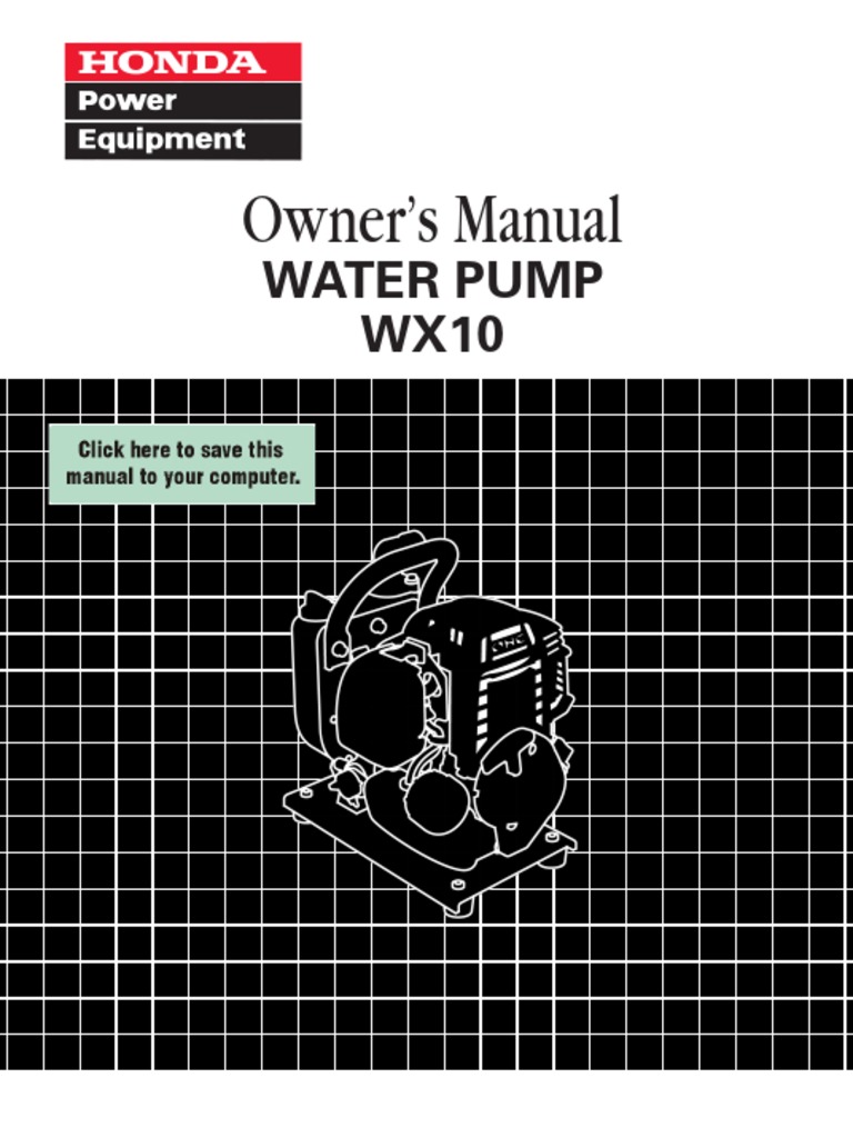 Honda WX10 Manual | PDF | Gasoline | Carburetor