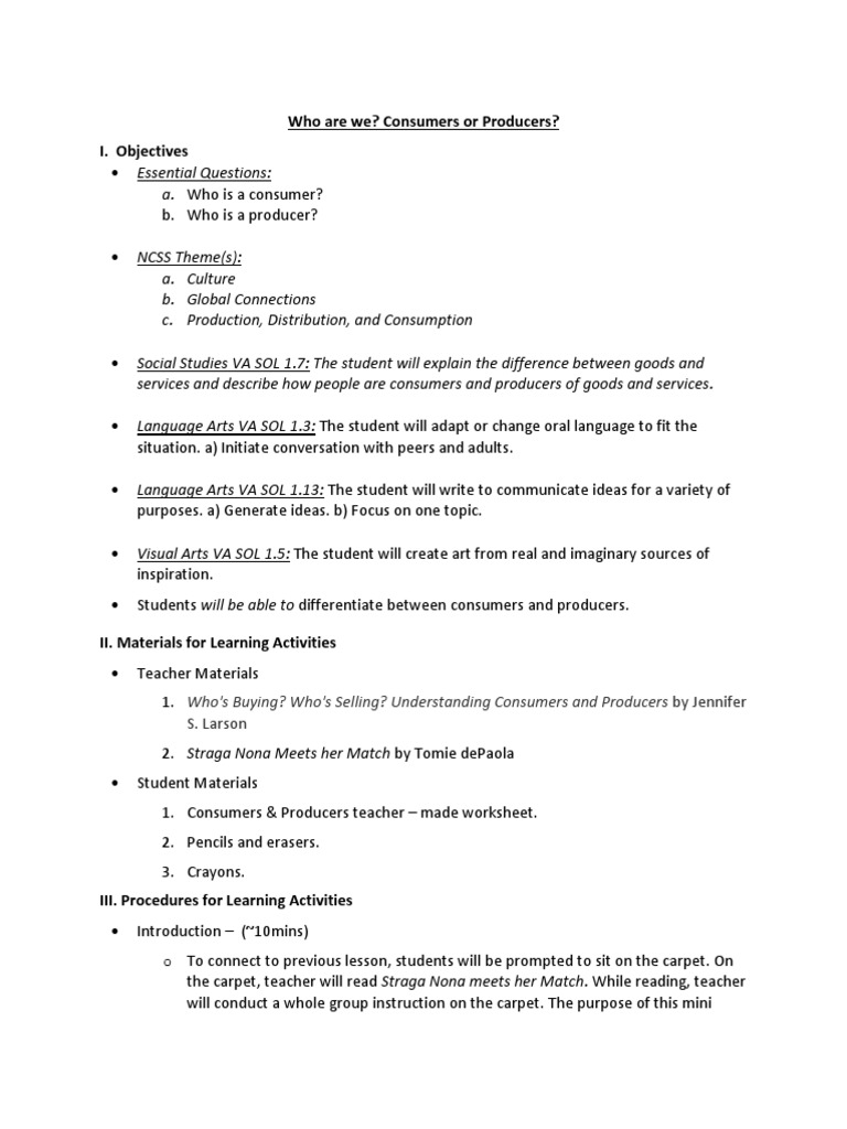 Understanding Producers and Consumers | PDF | Reading (Process) | Teachers