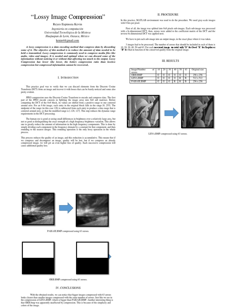 "Lossy Image Compression": Reyes Espinoza Kevin | Download Free PDF ...