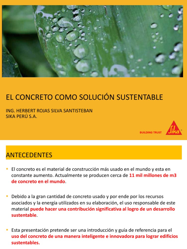 Elaboración de Concreto Sustentable | PDF | Sustentabilidad | Hormigón