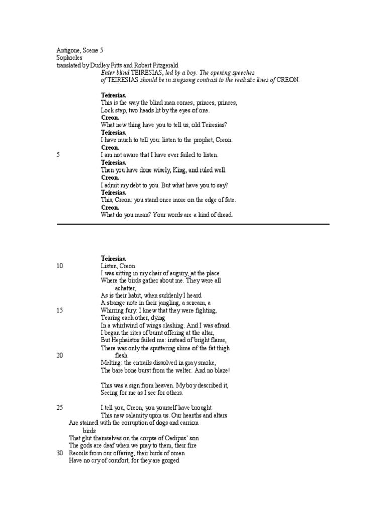 Antigone Scene 5 The Paean and Exodus | PDF