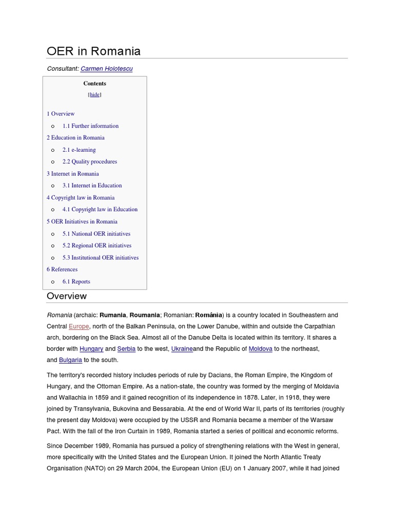 Romanian Projects Related To Open Educational Resources and Practices ...