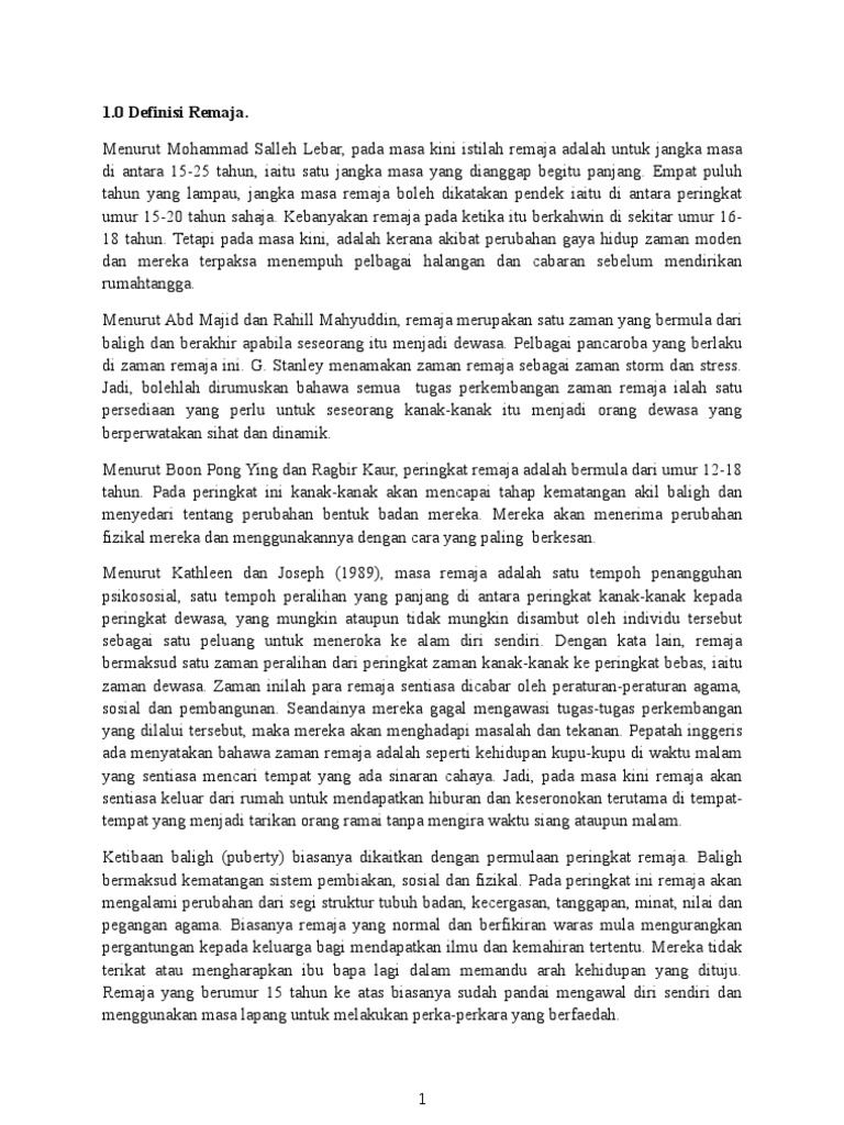 Definisi Remaja | PDF