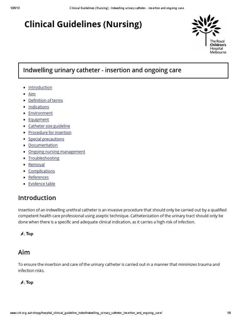 Indwelling Urinary Catheter Guidelines | PDF | Catheter | Health Care