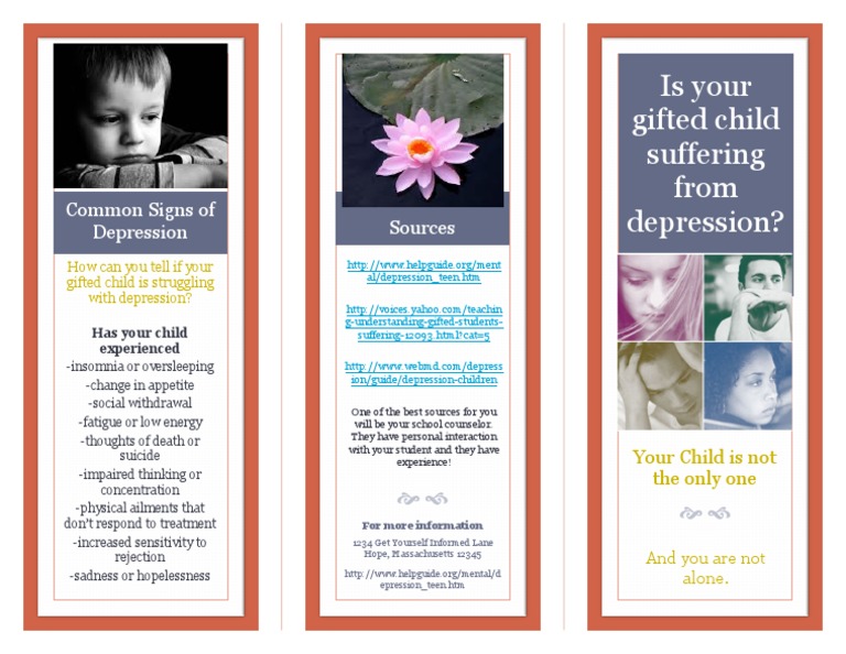 Depression Brochure Page 1 | PDF | Wellness