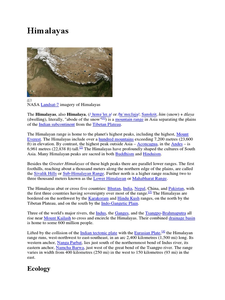Himalay | PDF | Himalayas | Earth Sciences