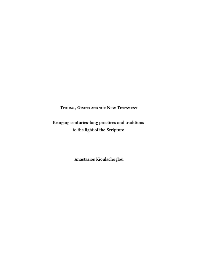 Tithing, Giving and The New Testament | PDF | Tithe | Epistle To The Romans