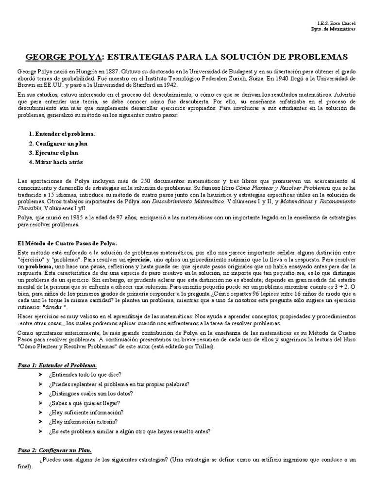 Estrategias de Polya PDF | PDF