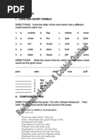 Vowels Aa, Ee, Ii, Oo, Uu | PDF