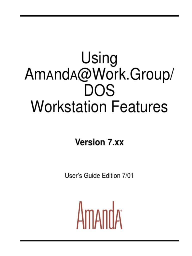 Amanda Work Group Features 7-Xx | PDF | Dialog Box | Email