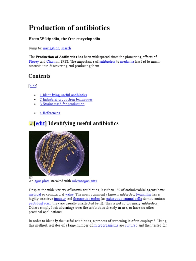 Production of Antibiotics | PDF | Plasmid | Life Sciences