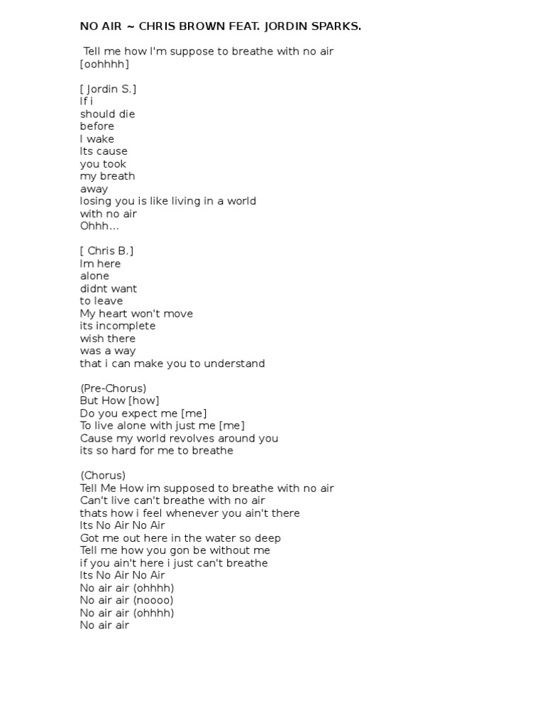 No Air Lyrics | PDF | Music Videos | Musical Forms