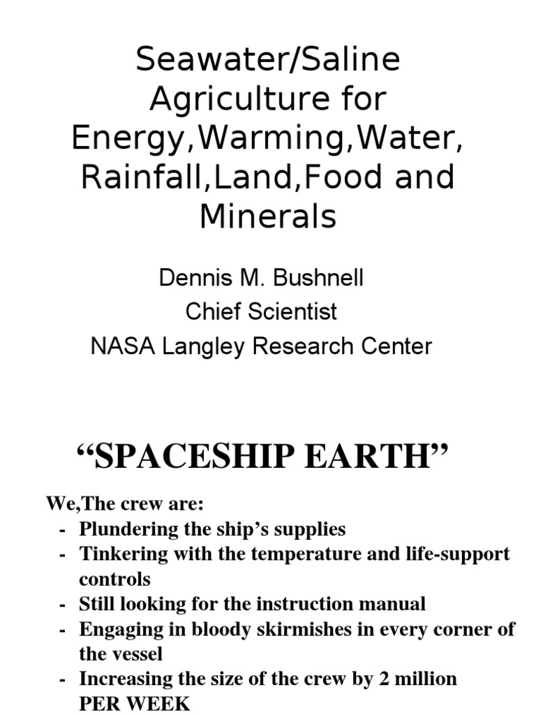 Dennis Bushnell Energy Presentation Cairo06 | PDF | Biomass | Seawater