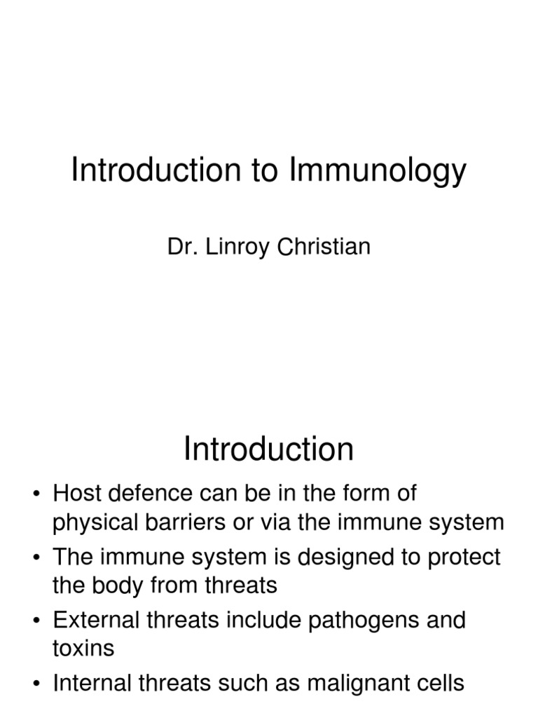 Introduction To Immunology: Dr. Linroy Christian | PDF | Granulocyte ...