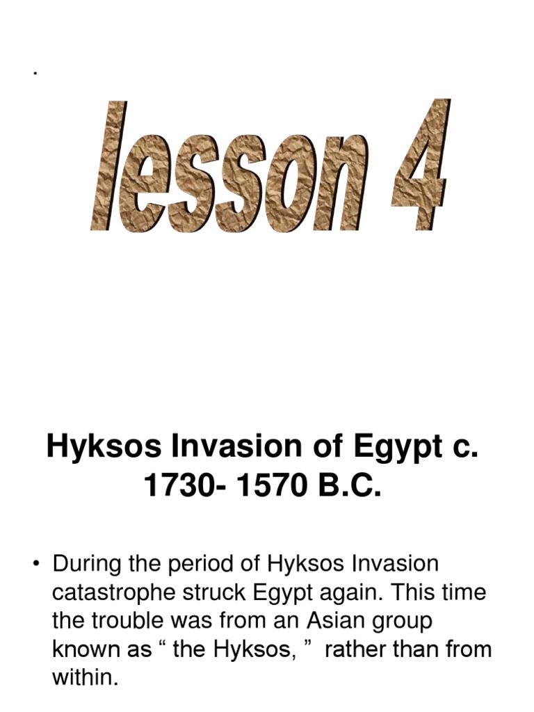 Hyksos Invasion of Egypt (c. 1730-1570 BC) | PDF | Classics