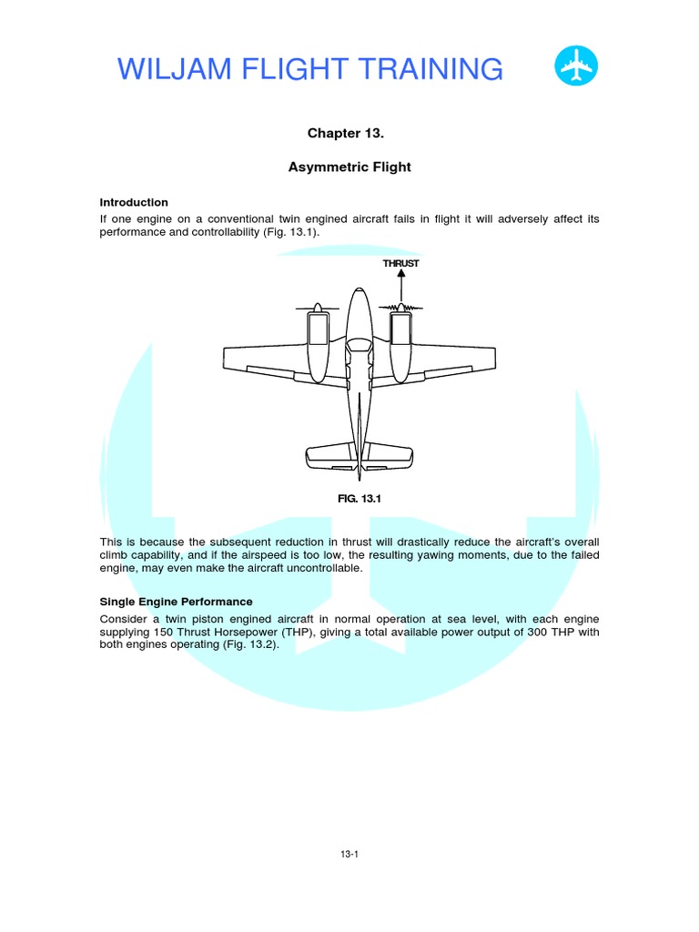 Chapter 13 - Asymmetric Flight | PDF | Takeoff | Aircraft