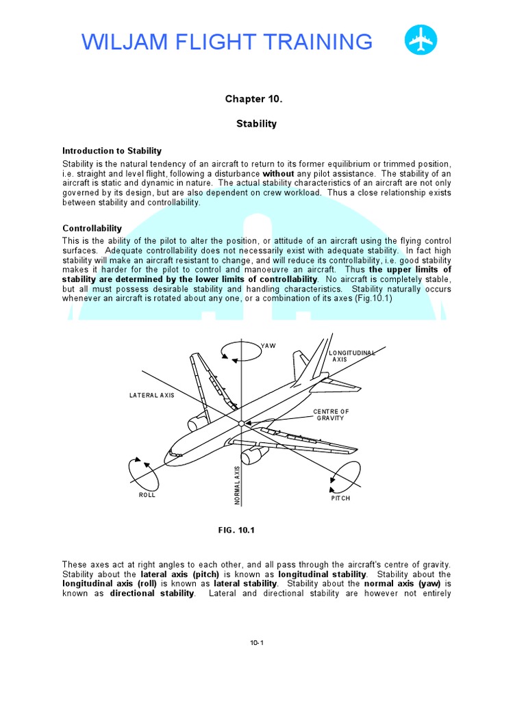 Chapter 10 - Stability | Flight Dynamics (Fixed Wing Aircraft) | Flight ...