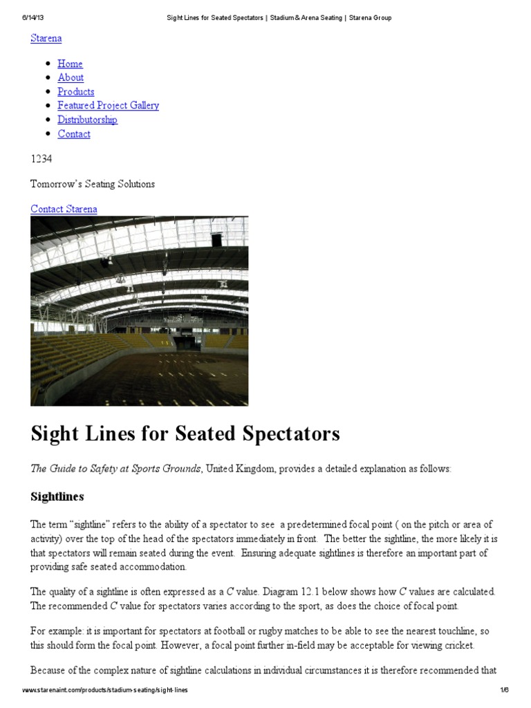 Sight Lines For Seated Spectators - Stadium & Arena Seating - Starena ...