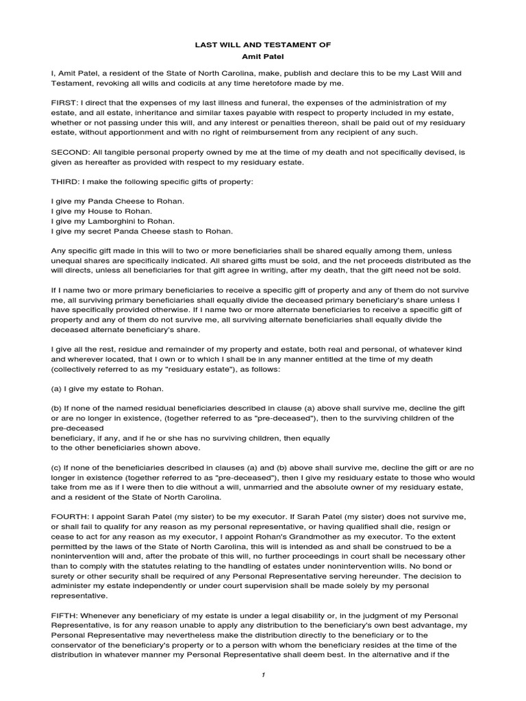 Will 1 | PDF | Will And Testament | Notary Public