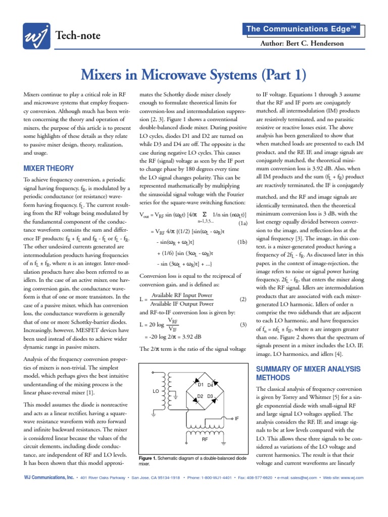 Mixers in Systems Part1 | PDF | Electrical Network | Diode