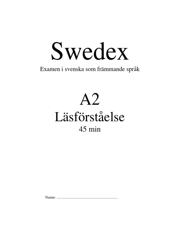 Swedex A2 Las | PDF