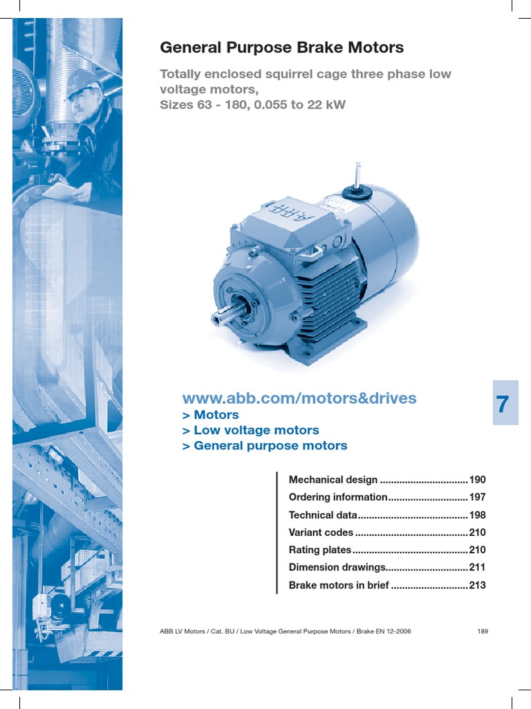 Abb-General Purpose Brake Motors PDF | PDF | Direct Current | Rectifier