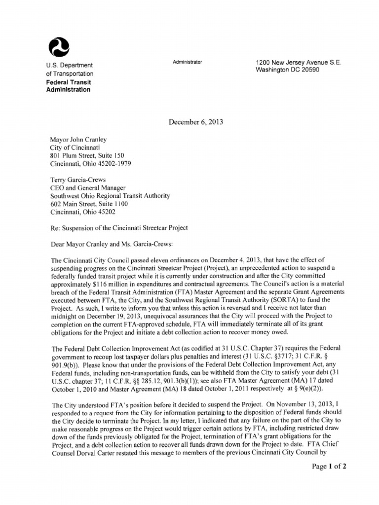 Cranley Garcia-Crews Suspension Letter | PDF