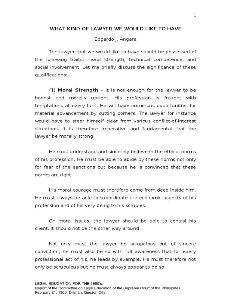 Ideal Lawyer Traits | PDF | Legal Education | Lawyer