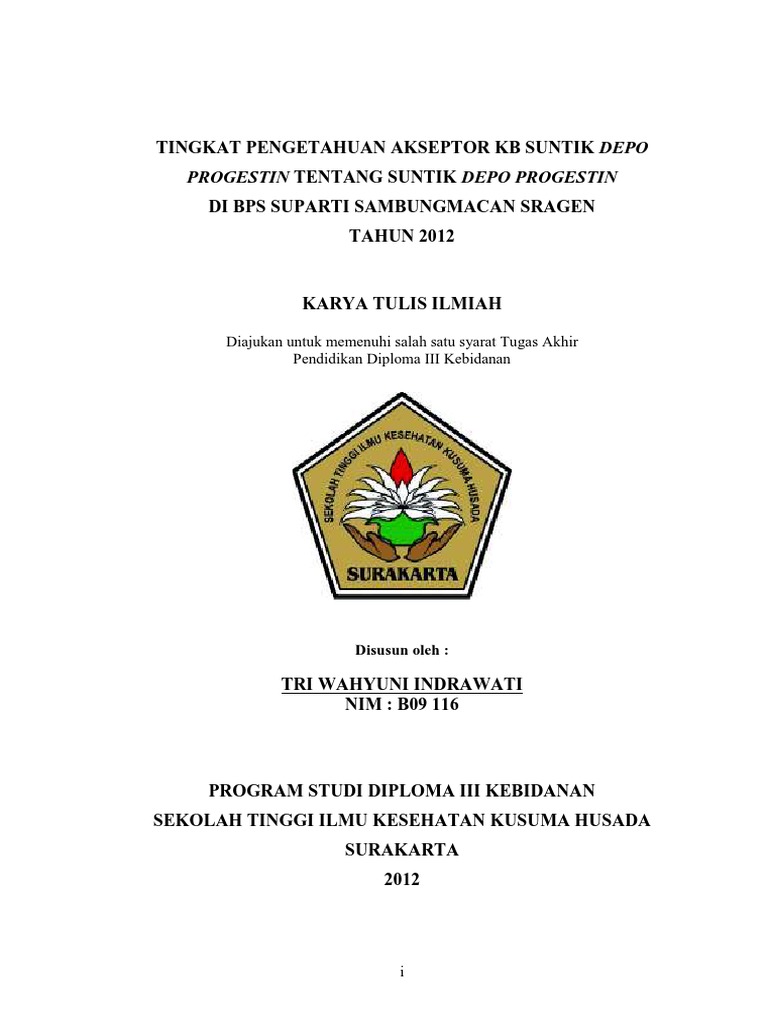Tingkat Pengetahuan Akseptor KB Suntik Depo Progestin Tentang | PDF