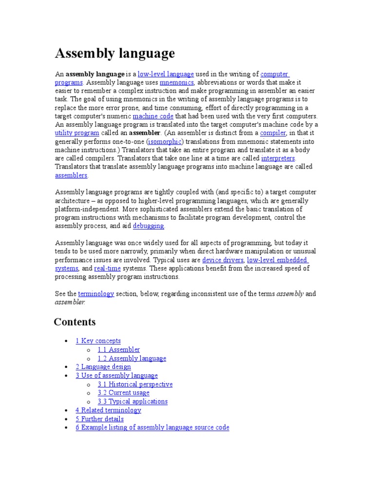 Assembly Language | PDF | Assembly Language | Macro (Computer Science)