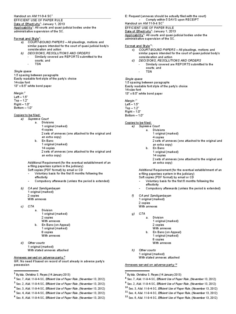 Efficient Paper Use Rule Guidelines | PDF | Judiciaries | Social ...