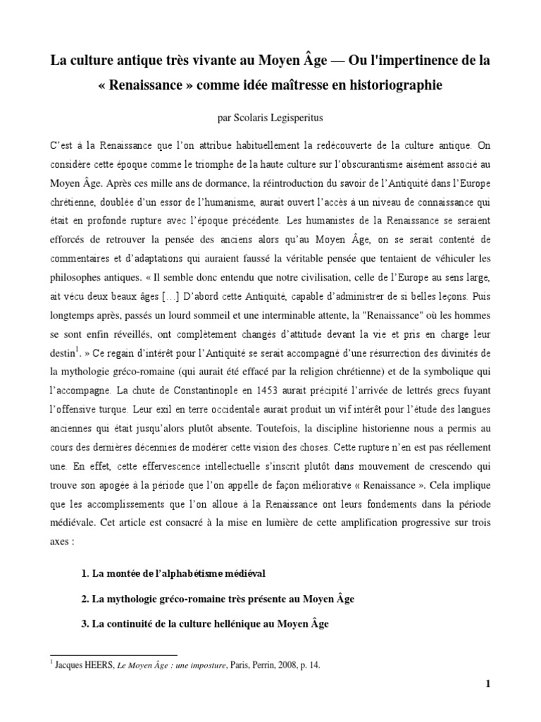 La Culture Antique Très Vivante Au Moyen Âge | PDF | Empire byzantin ...