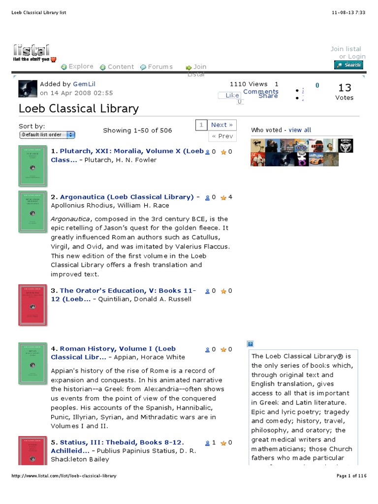 Loeb Classical Library Descriptive List | PDF | Sophocles | Euripides