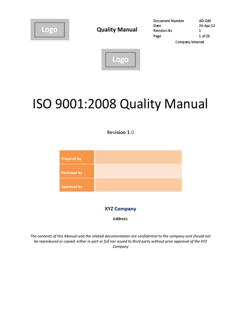9001 Quality Manual | PDF | Quality Management System | Iso 9000
