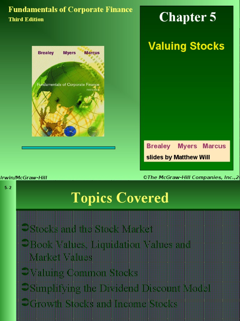 Valuing Stocks: Third Edition | PDF | Stocks | Dividend