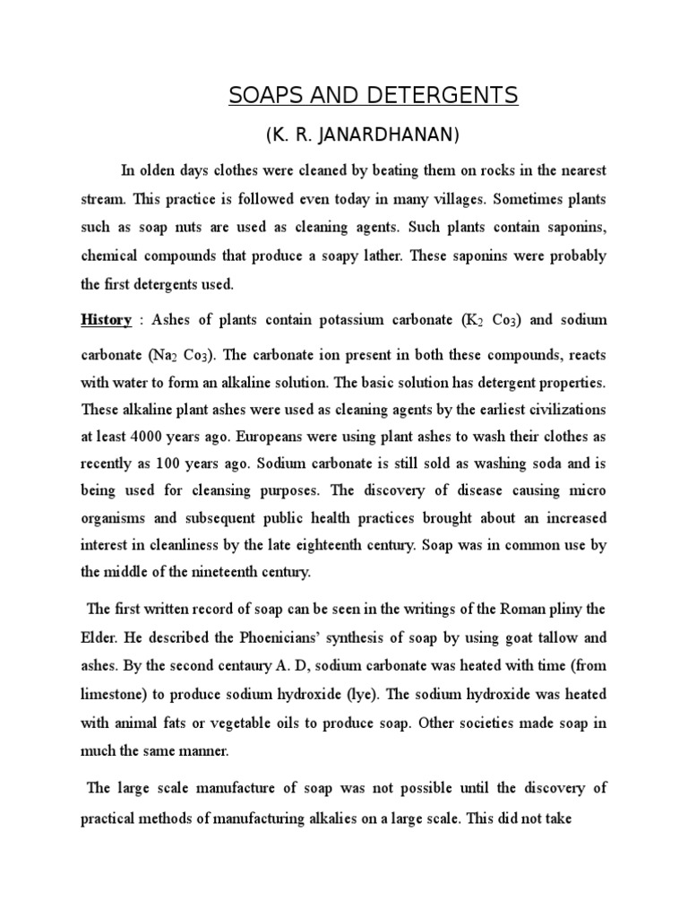 Soaps and Detergents | PDF | Soap | Surfactant
