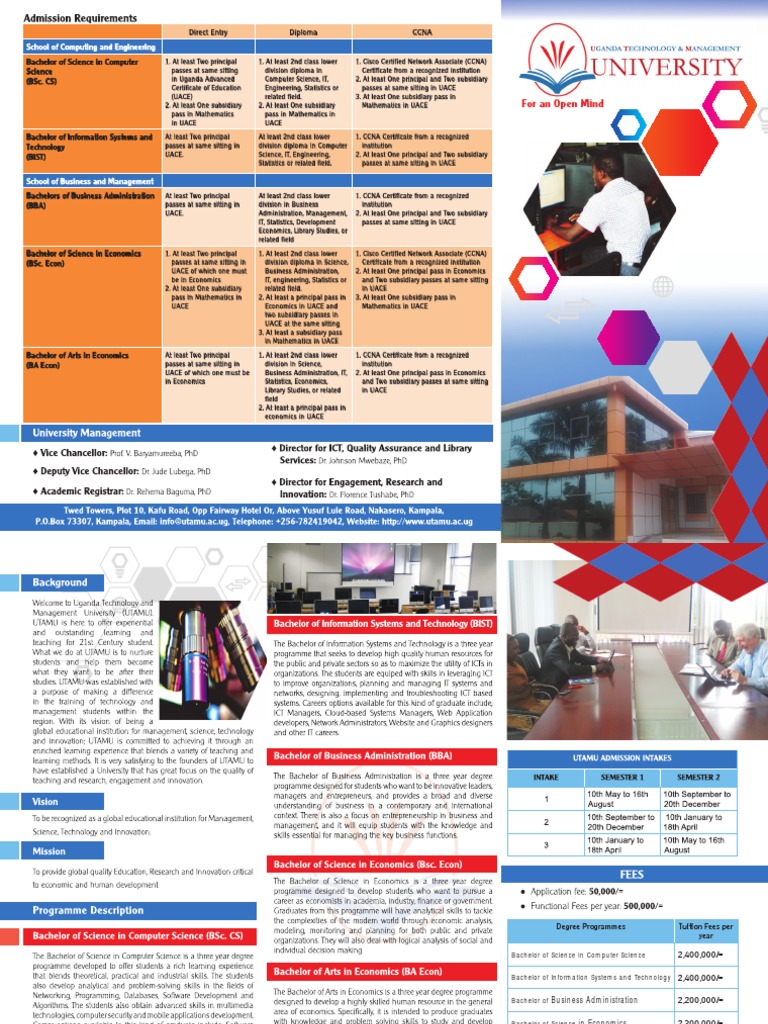 Final Utamu Brochure | PDF | Educational Technology | Bachelor's Degree
