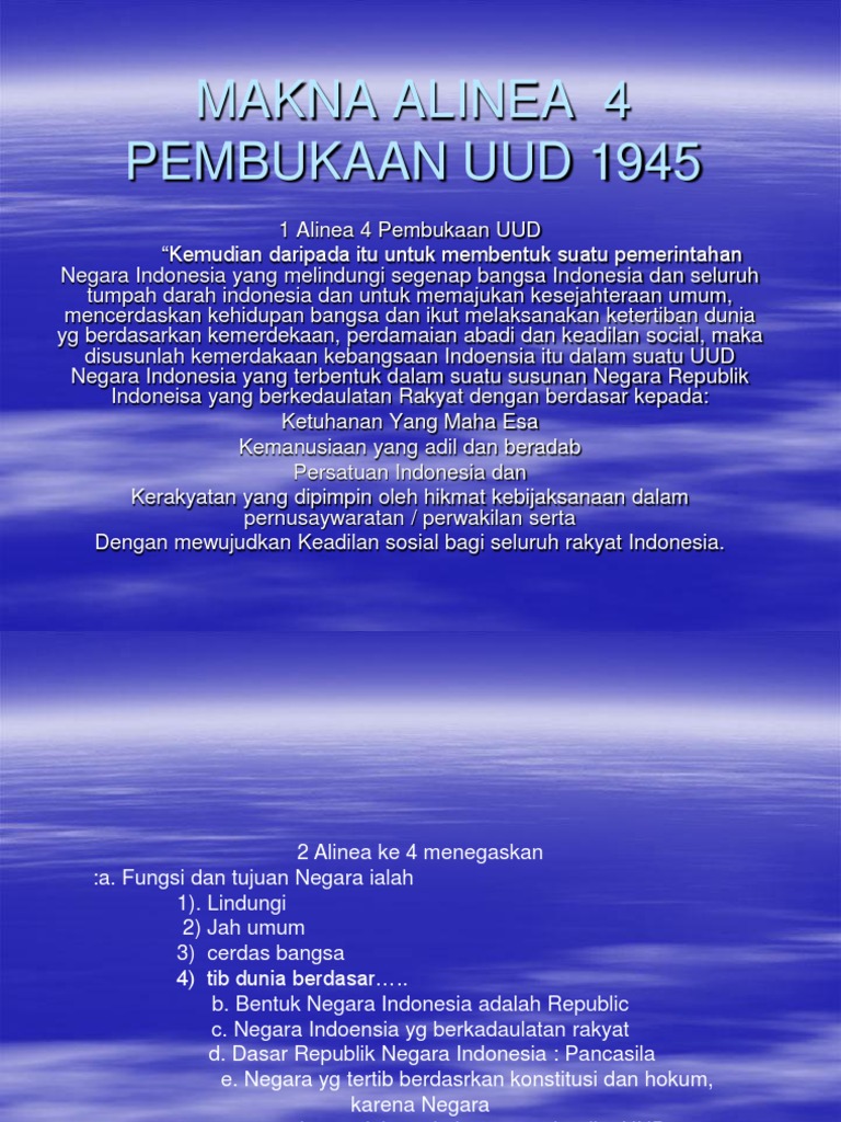 Makna Alinea 4 Pembukaan Uud 1945 | PDF