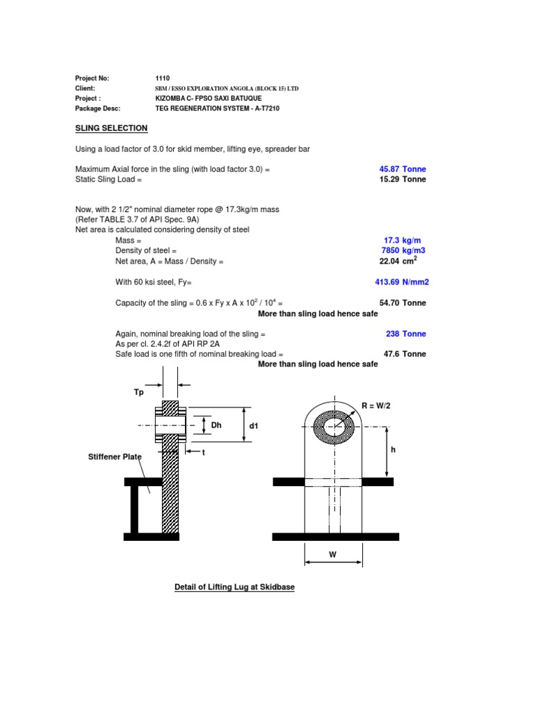 Lifting Lug Analysis | PDF | Bending | Applied And Interdisciplinary Physics