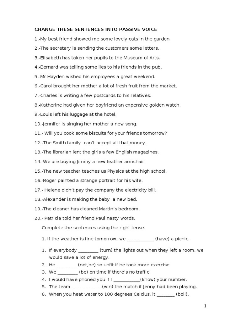 Passive Voice Sentence Transformations | PDF | Rules | Linguistics