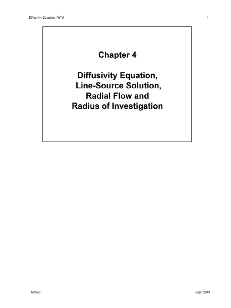 Part 4 Diffusivity Equation Line Source Radial Flow Radius Invest | PDF ...