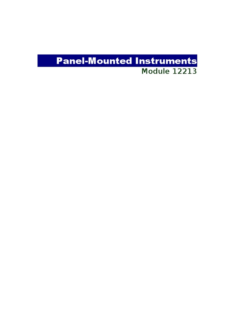 Instr 12213 Panel-Mounted Instruments | PDF | Nature