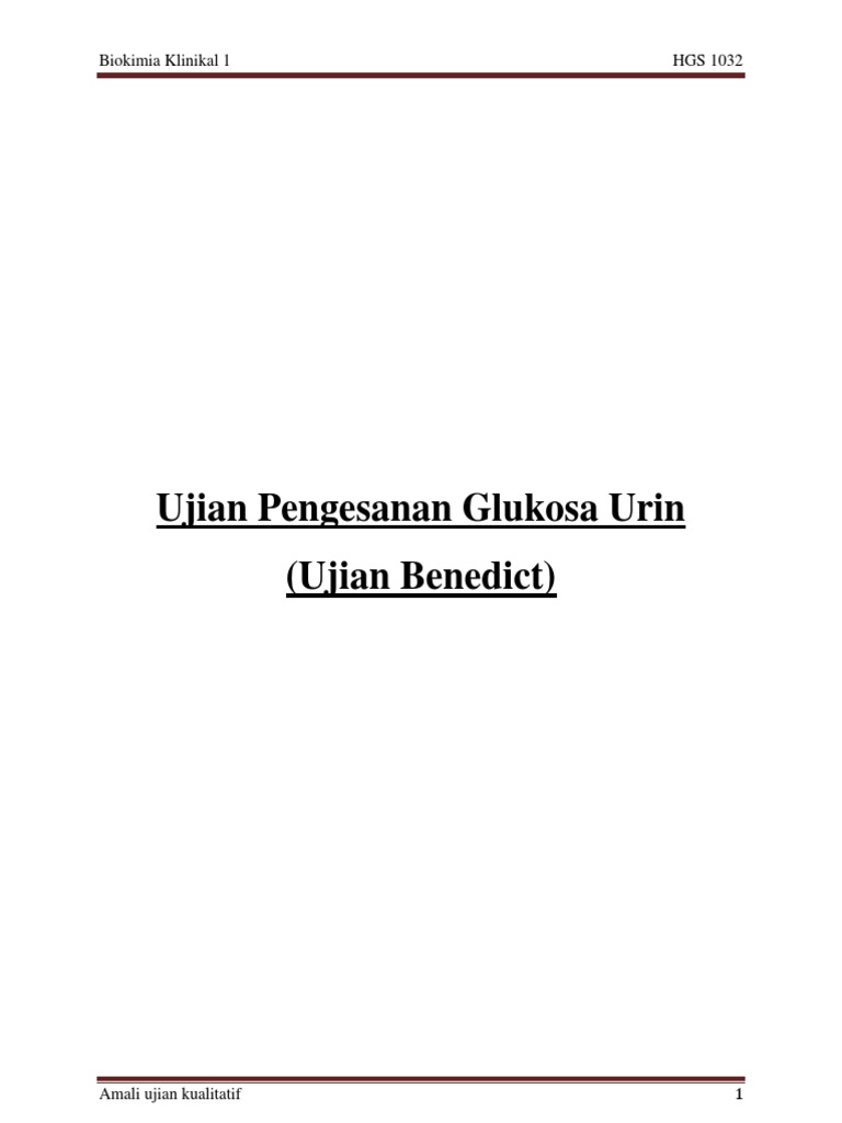 Ujian Glukosa Urin Dan Protein Urin | PDF