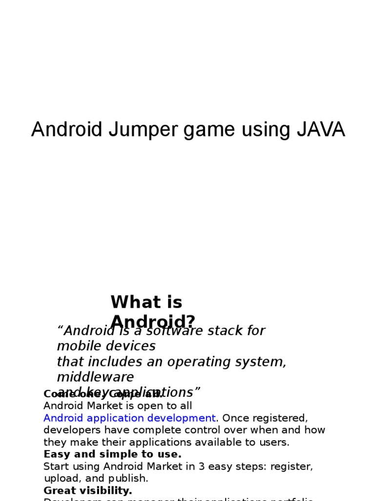 Android Jumper: Building a Jumping Game for Android Using Java | PDF ...