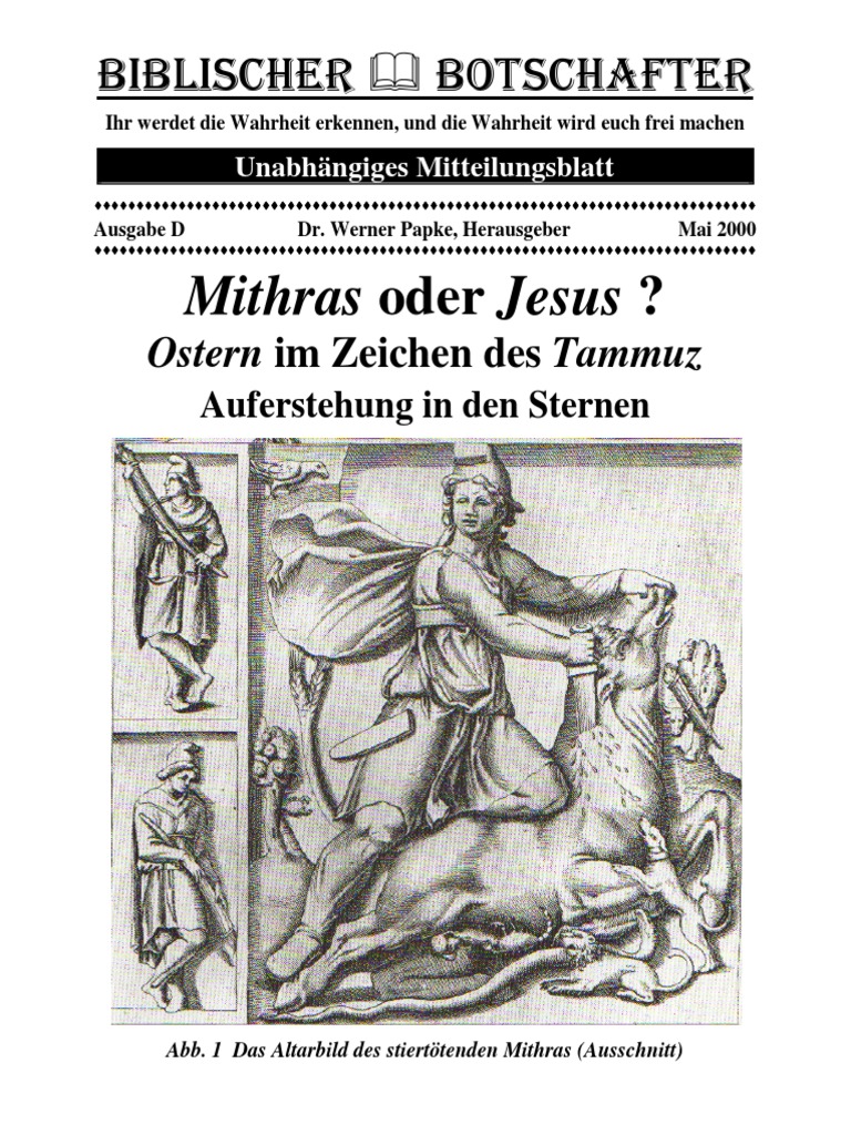 Mithras Oder Jesus Geschichte | PDF