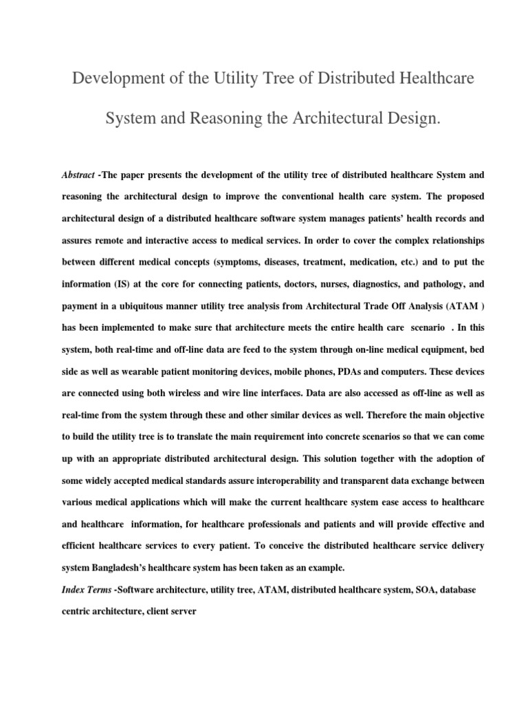 Development of The Utility Tree | PDF | Health System | Software ...